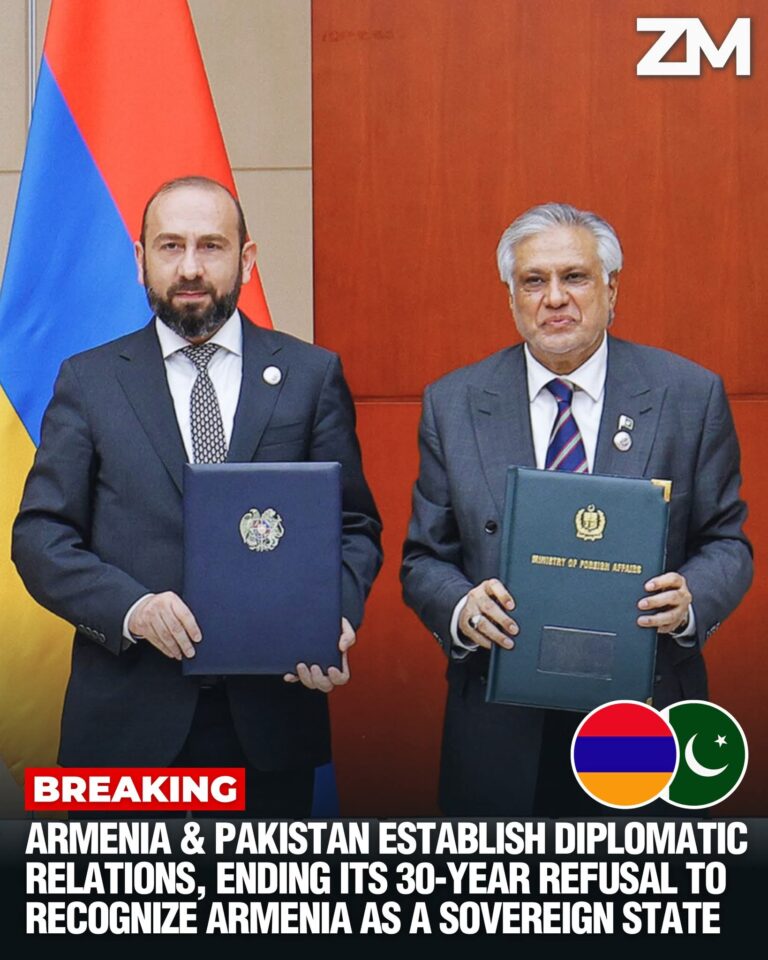 Armenia & Pakistan Establish Diplomatic Relations – International ...